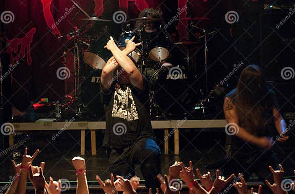 Cannibal Corpse on stage editorial photography. Image of vilnius - 15650927