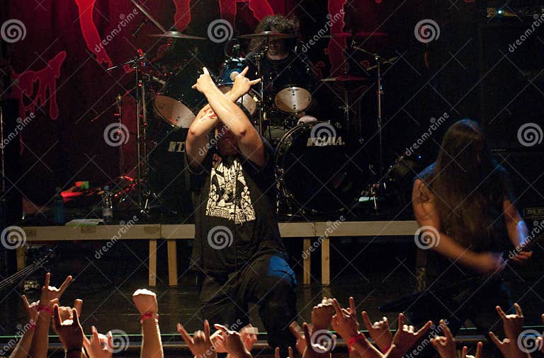 Cannibal Corpse on stage editorial photography. Image of vilnius - 15650927