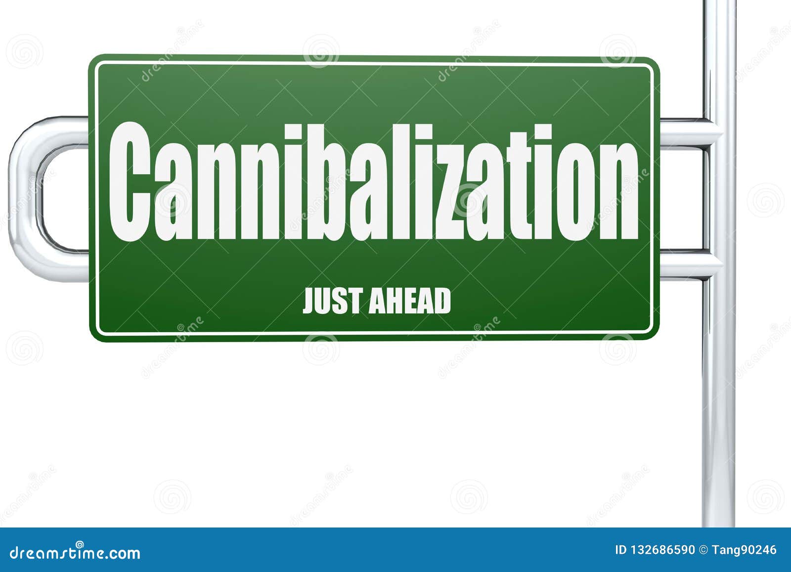 Cannibalization Word on Green Road Sign Stock Illustration ...