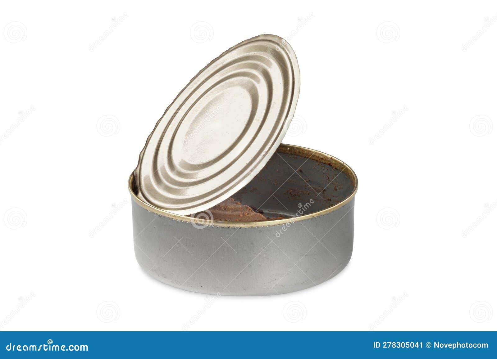 Canning Bank. Side View Open Tin Can without Label Isolated on a White ...