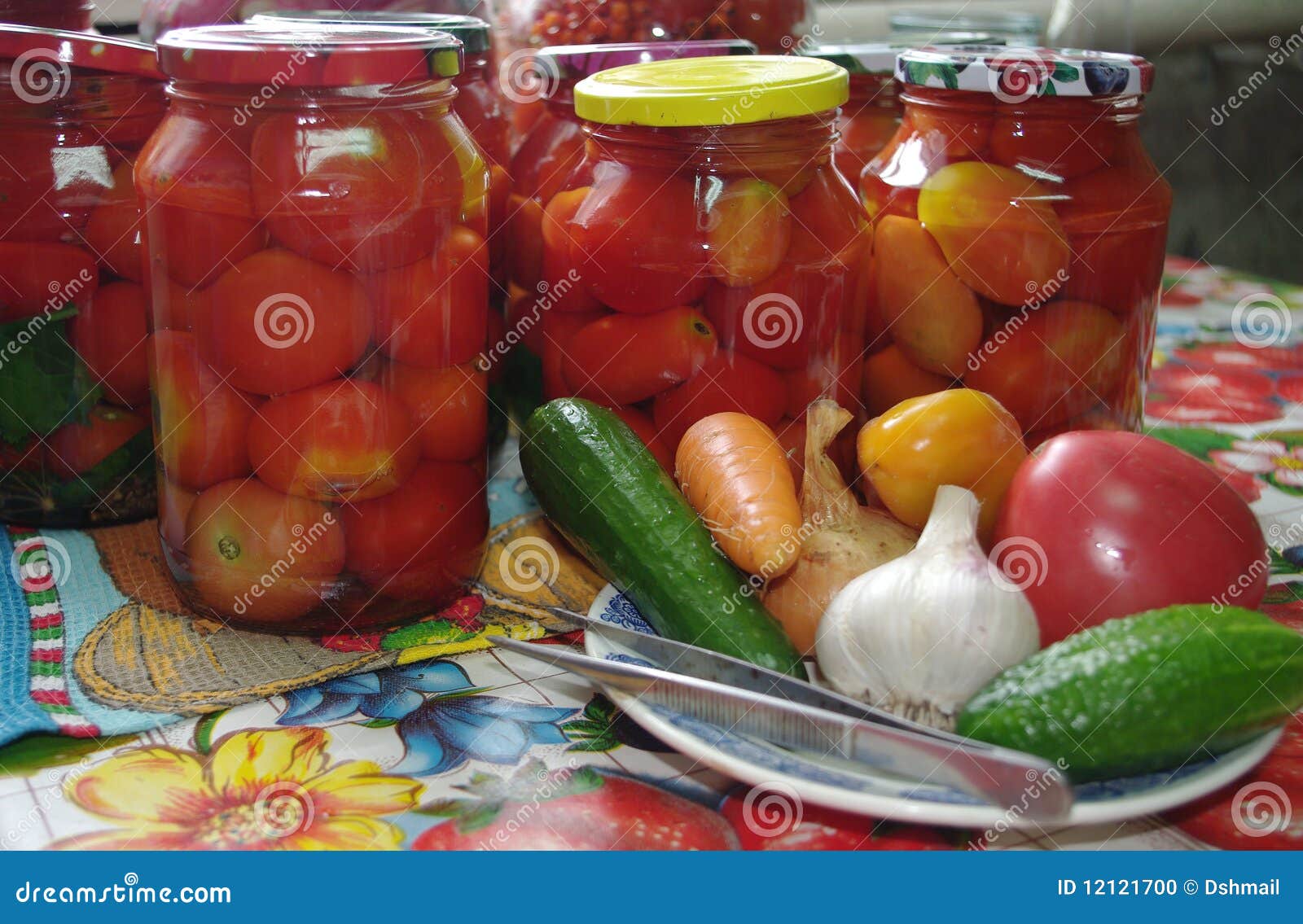 Canning vegetables stock photo. Image of garlic, cucumbers - 12121700