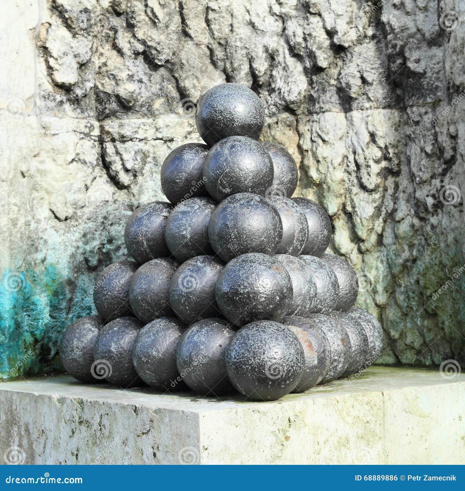 Cannon Balls Stacked In Pyramid Stock Image | CartoonDealer.com #30229315