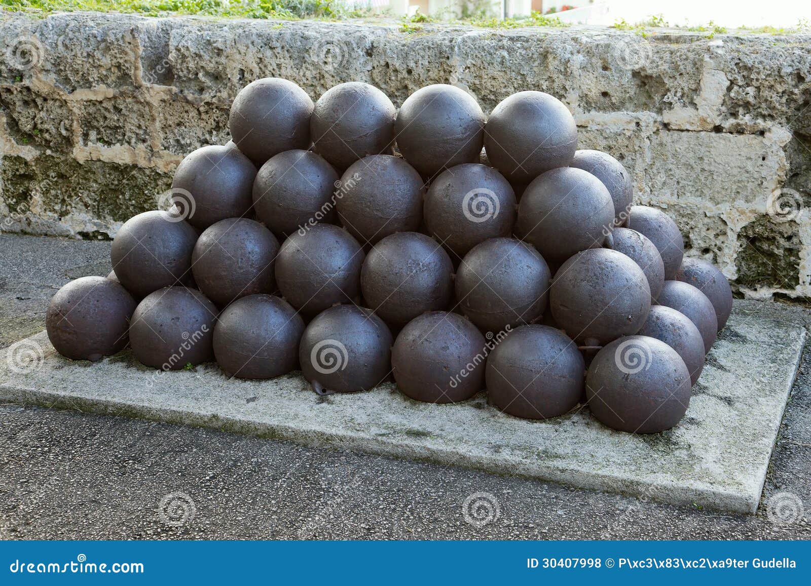 Cannon balls stock photo. Image of defend, ammunition - 30407998