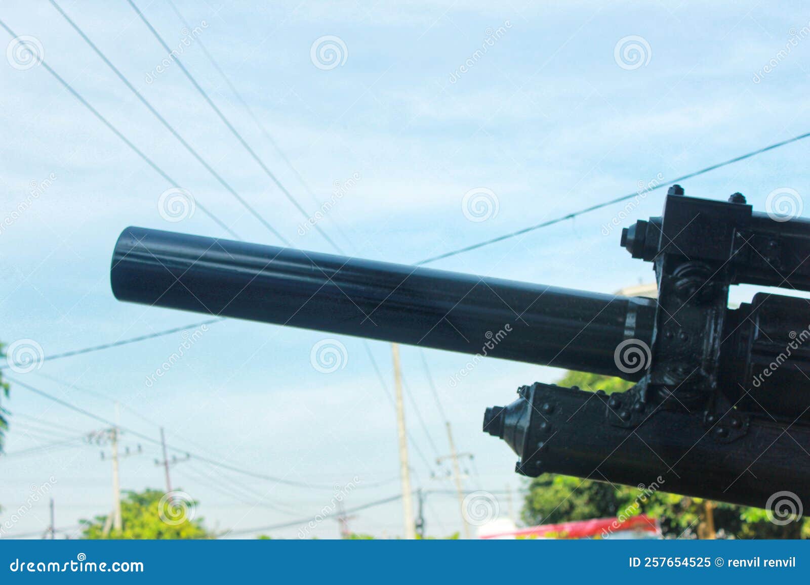 Cannon barrel M30 howitzer stock image. Image of cannon - 257654525