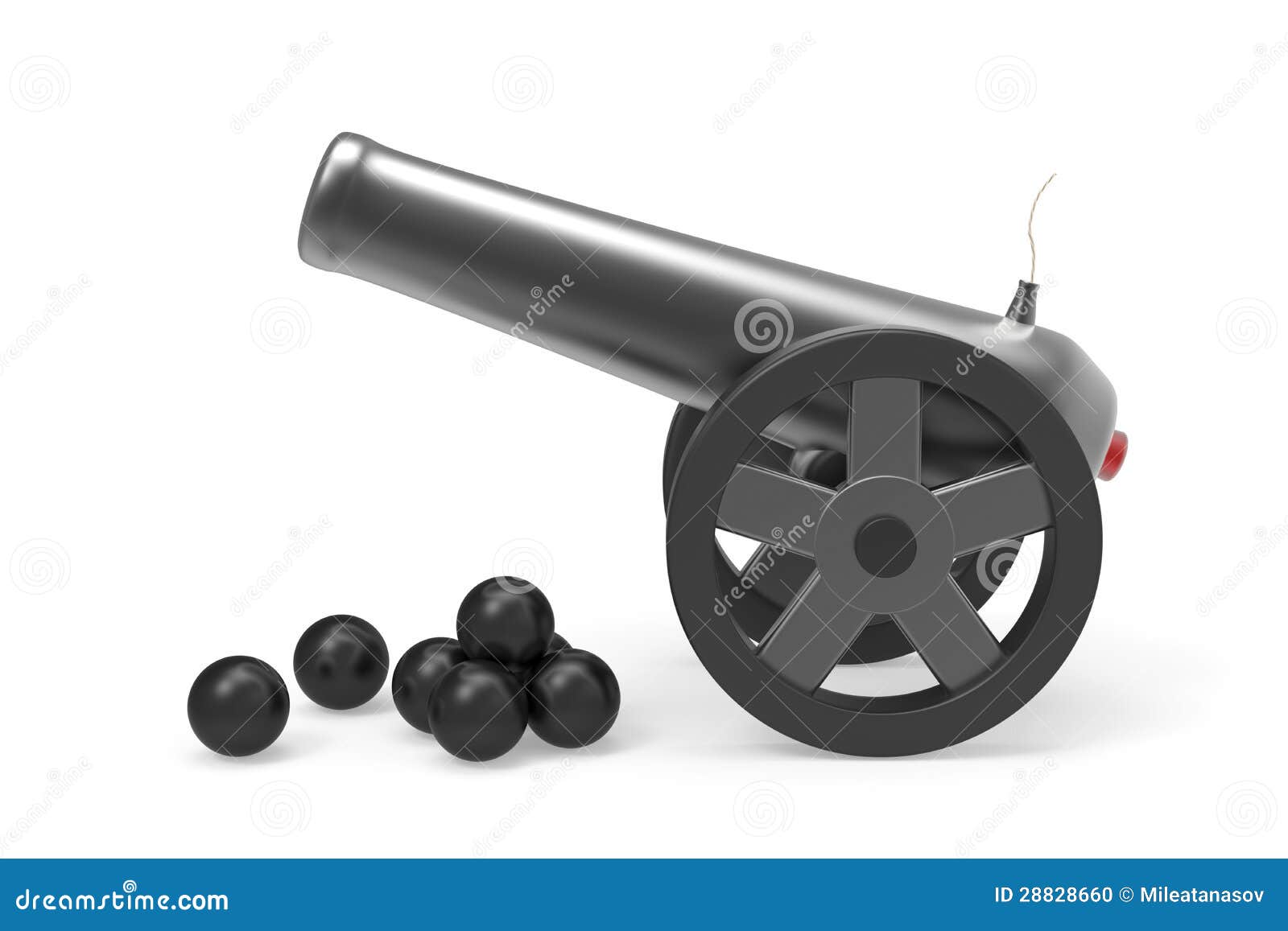 Cannon With Black Bombs Stock Photo - Image: 28828660