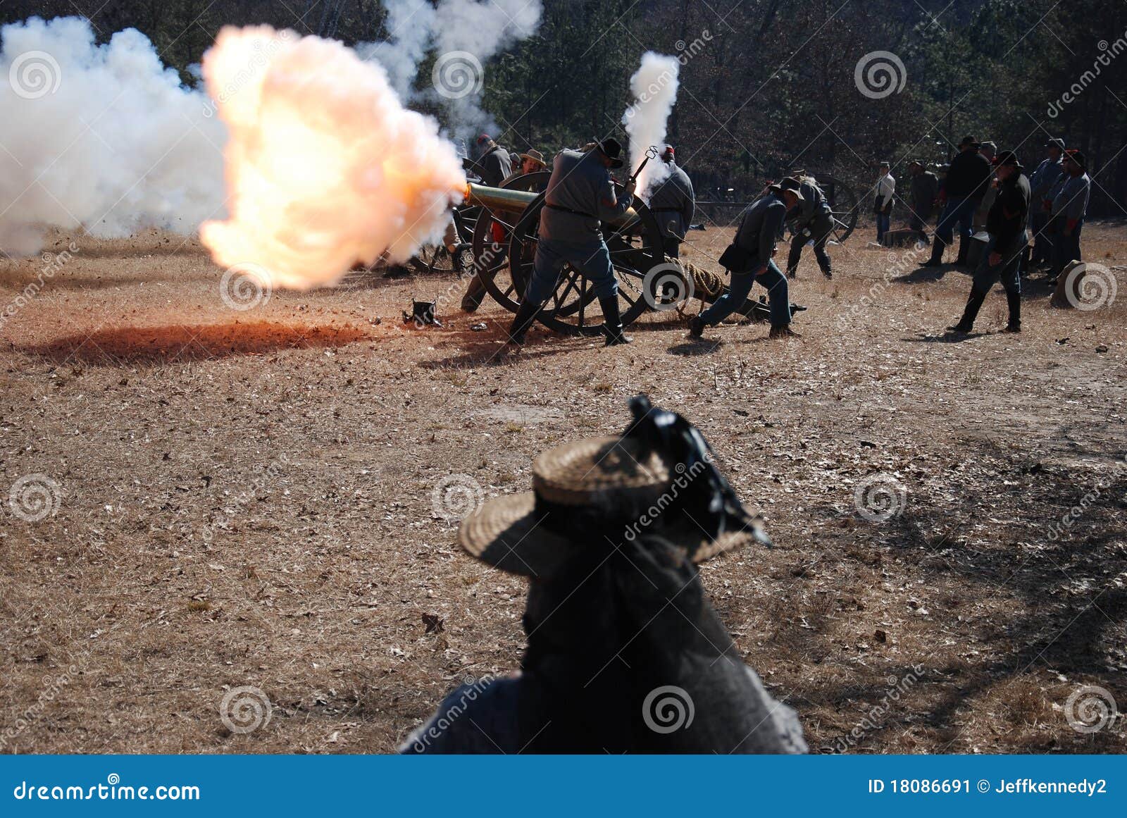 Cannon Blast with Fire and Smoke Editorial Photo - Image of american ...