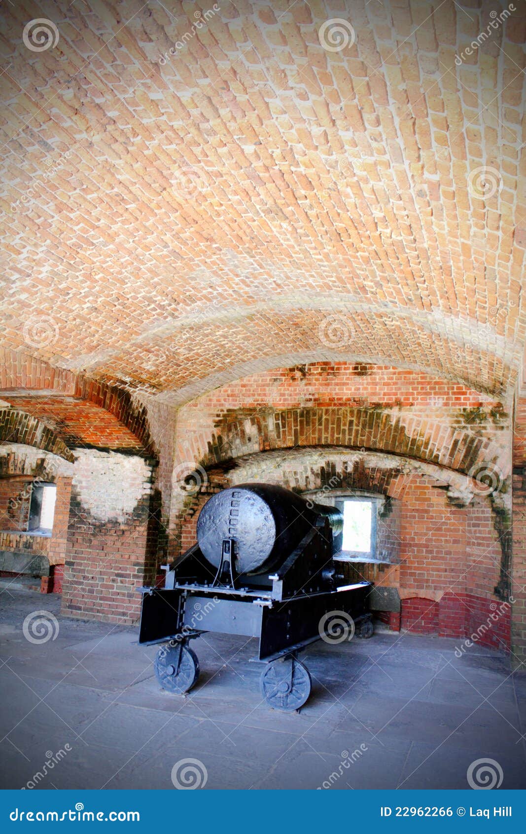 Cannon in Brick Gun Room stock photo. Image of copy, detail - 22962266