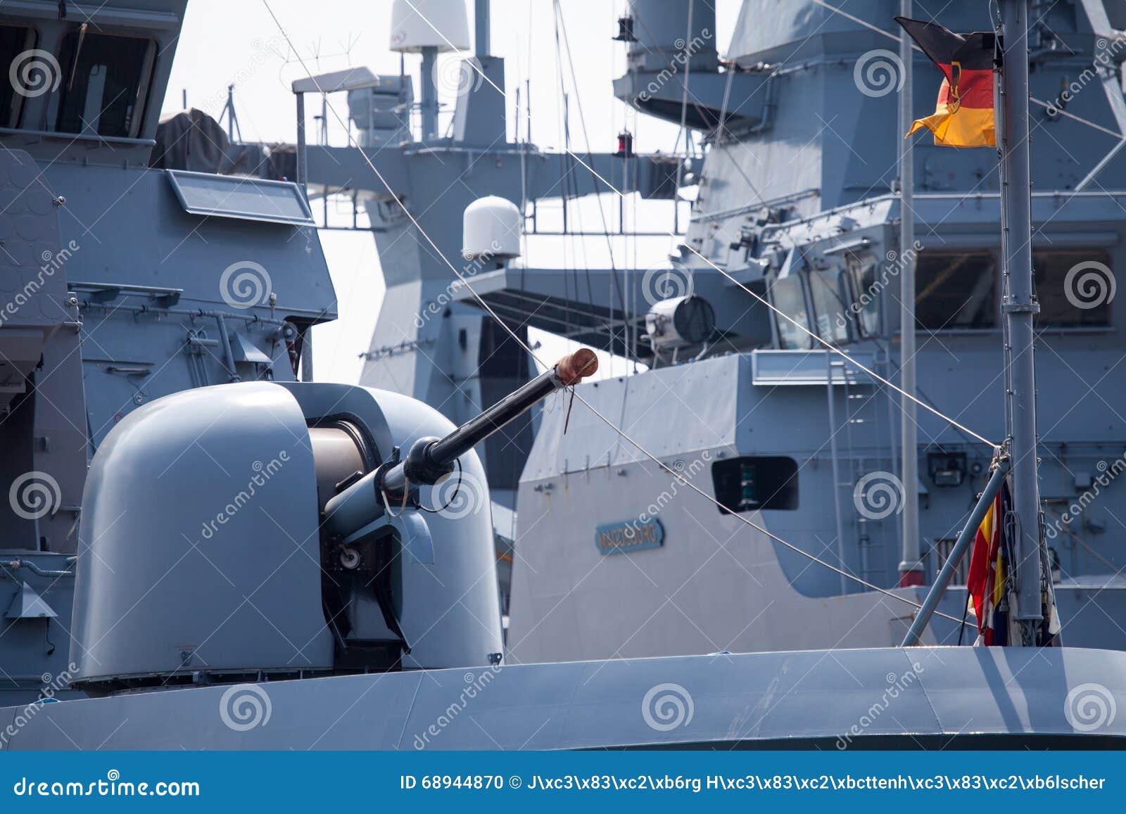 Cannon on German Navy Frigate Stock Photo - Image of conflict ...