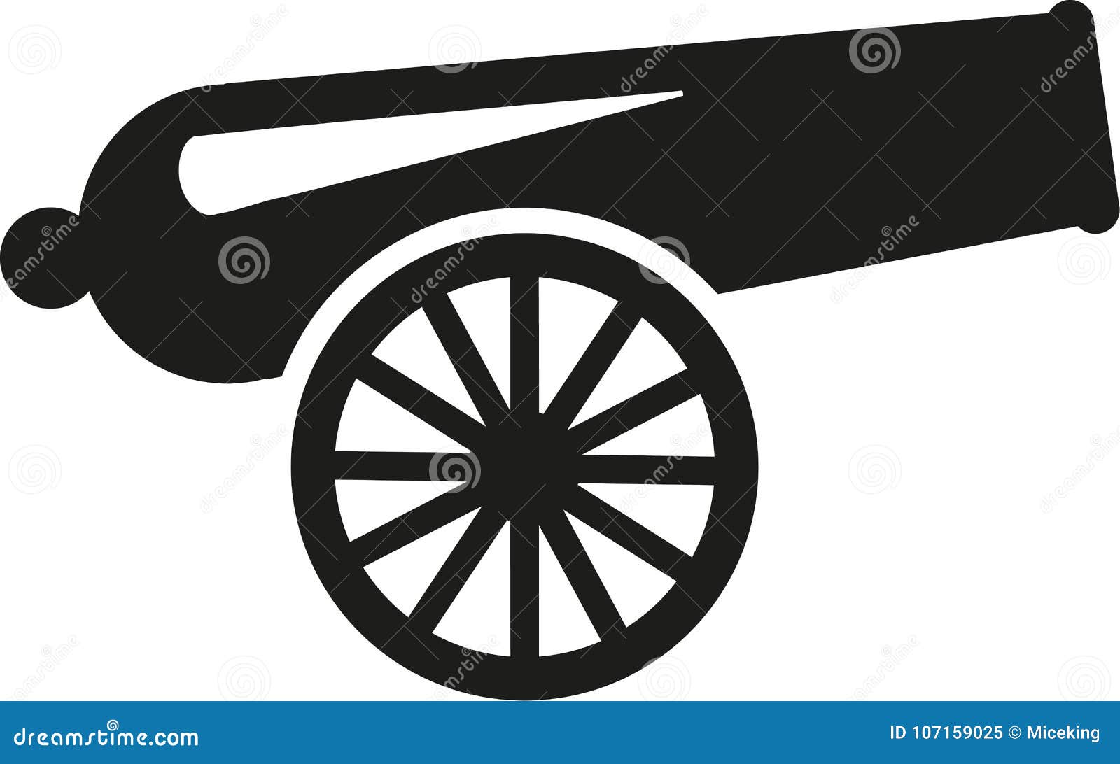 Cannon gun vector stock vector. Illustration of fire - 107159025