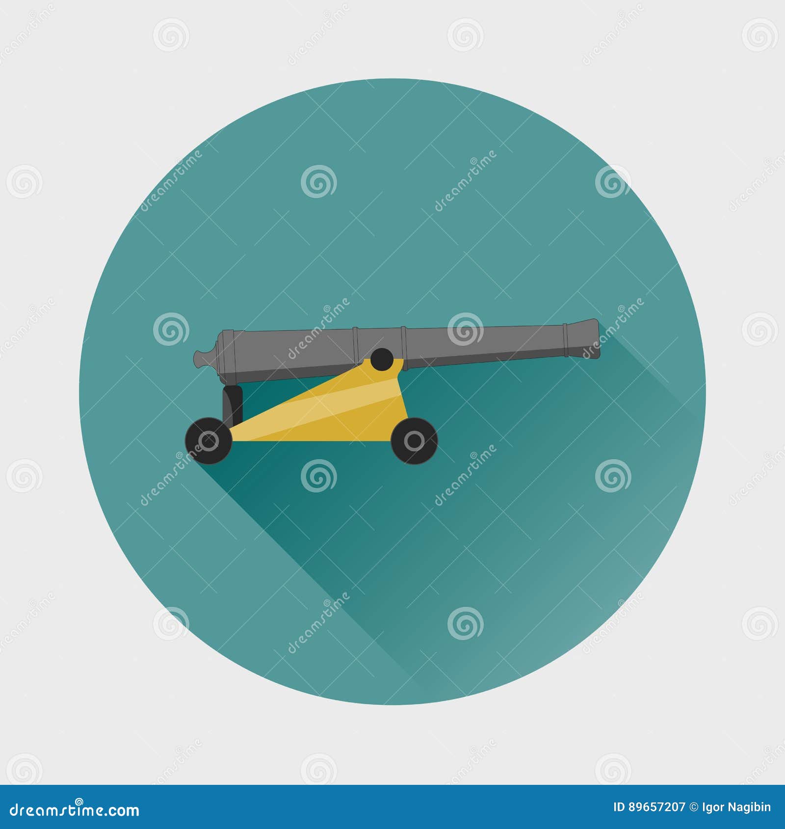 Cannon icon. stock vector. Illustration of metal, heavy - 89657207
