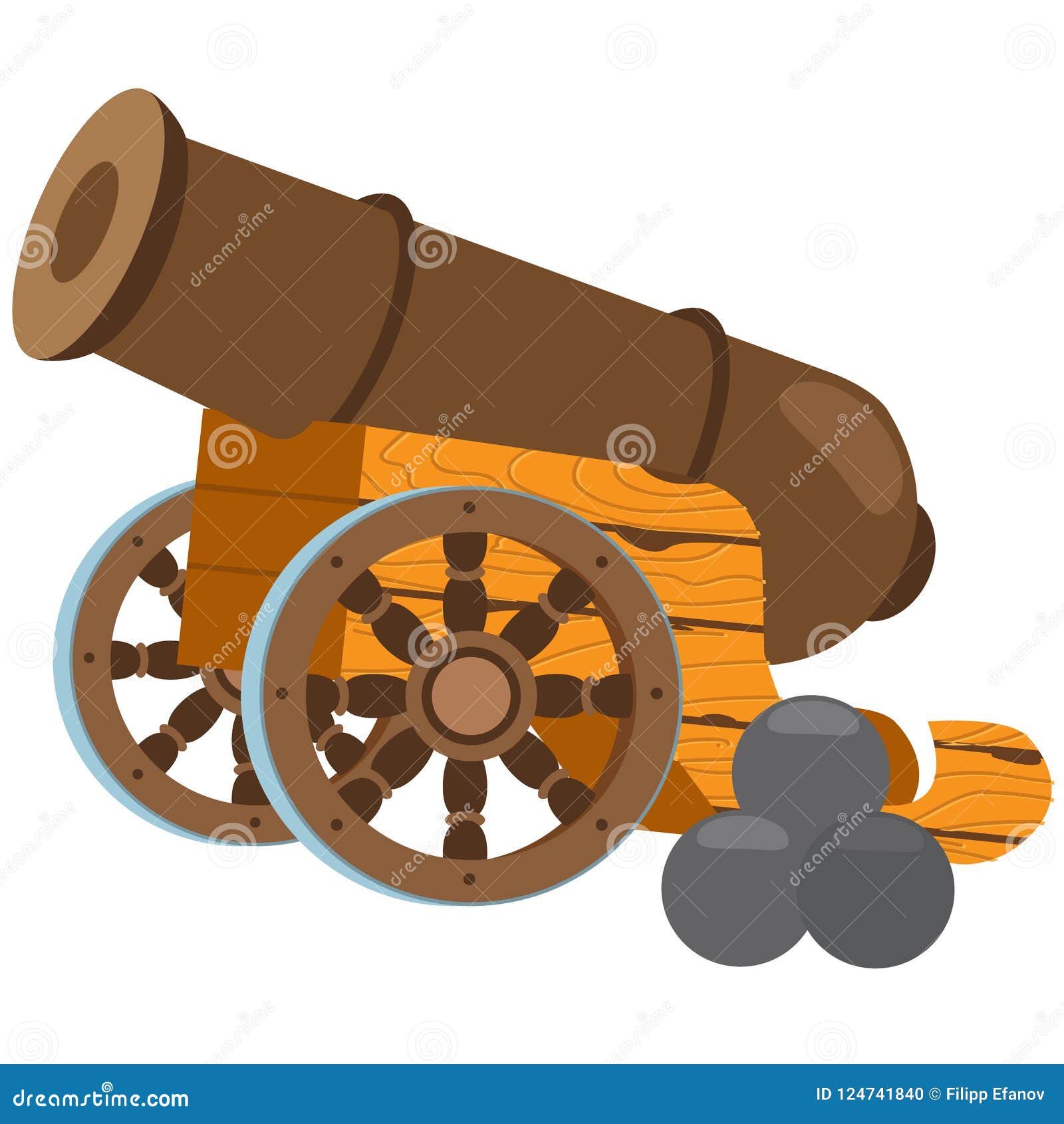 Cannon with Nuclei. Weapons of the Middle Ages Stock Illustration ...