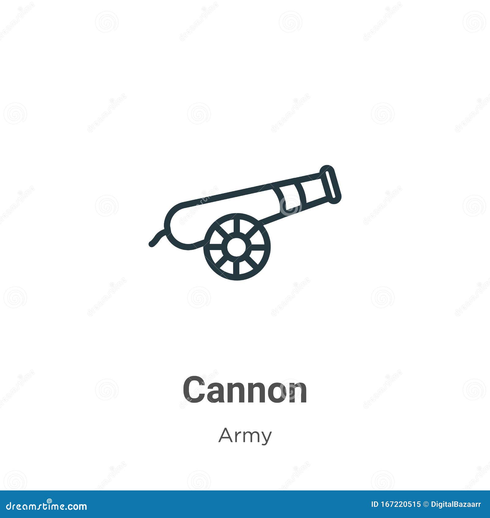 Cannon Outline Vector Icon. Thin Line Black Cannon Icon, Flat Vector ...