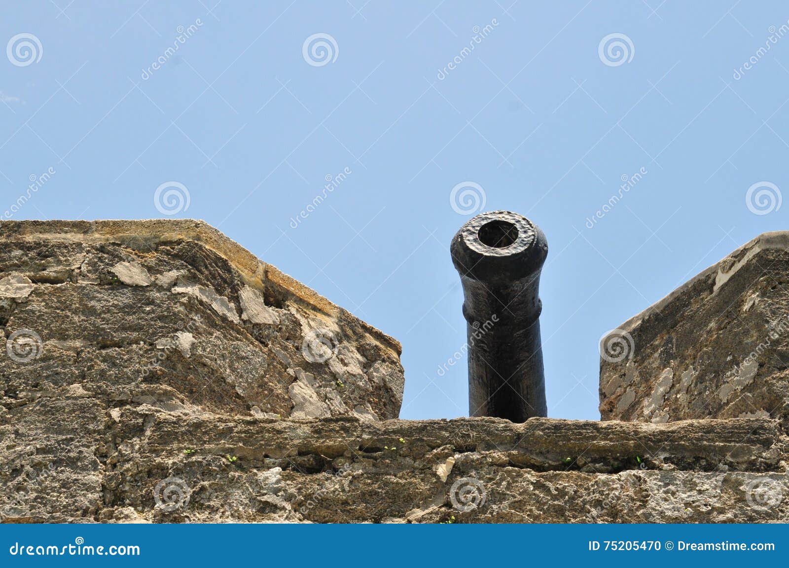 Cannon Over the Wall. stock photo. Image of peering, cannon - 75205470