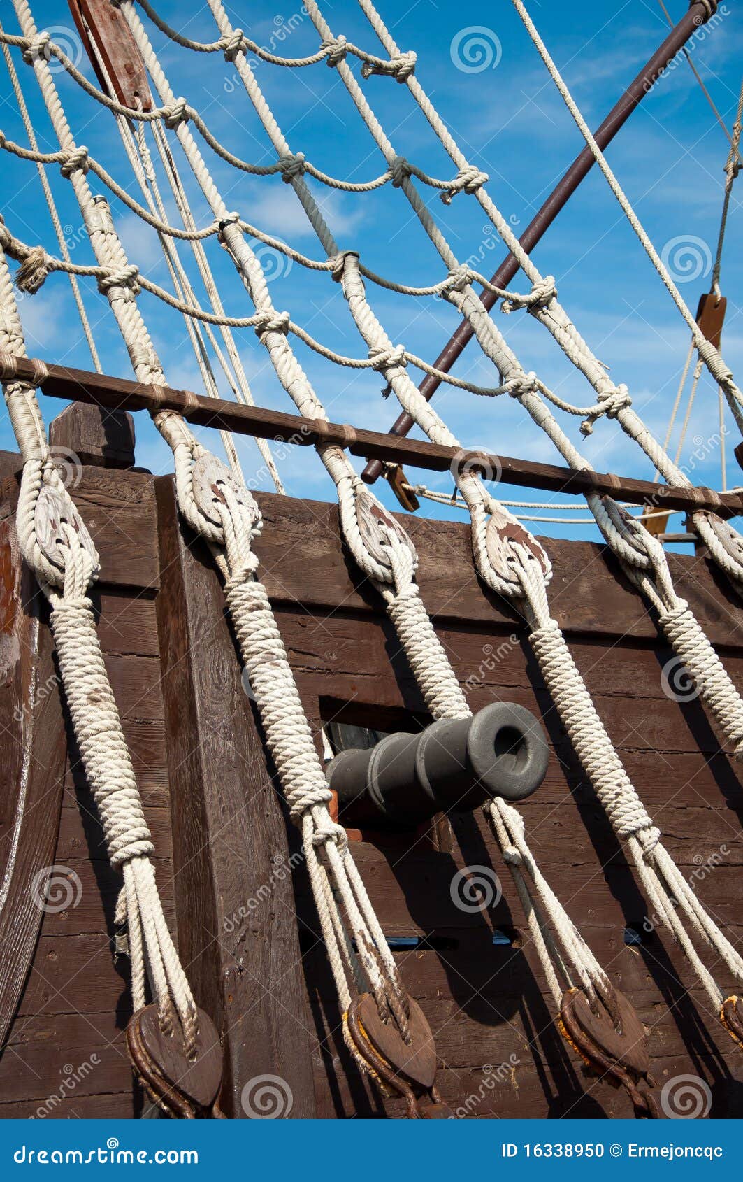 Cannon of the Santa Maria stock photo. Image of hull - 16338950