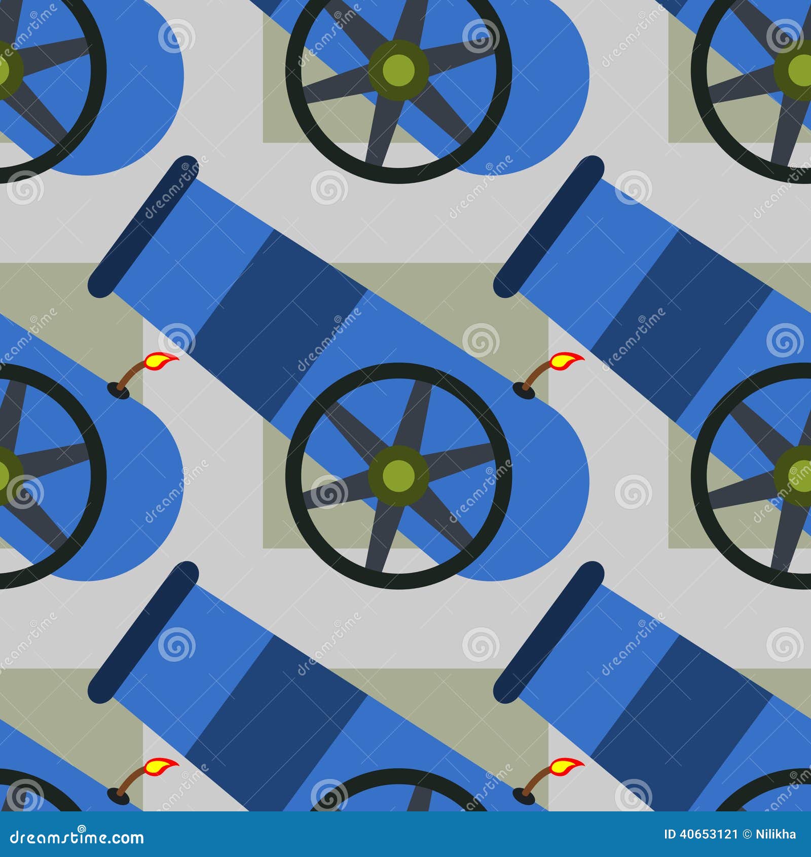 Cannon Seamless Background Design Stock Illustration - Illustration of ...