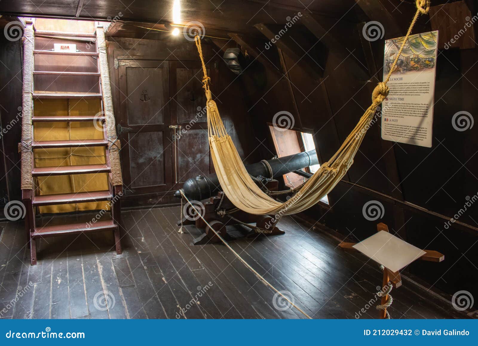 Cannon Side View Inside a Spanish Galleon Stock Photo - Image of metal ...