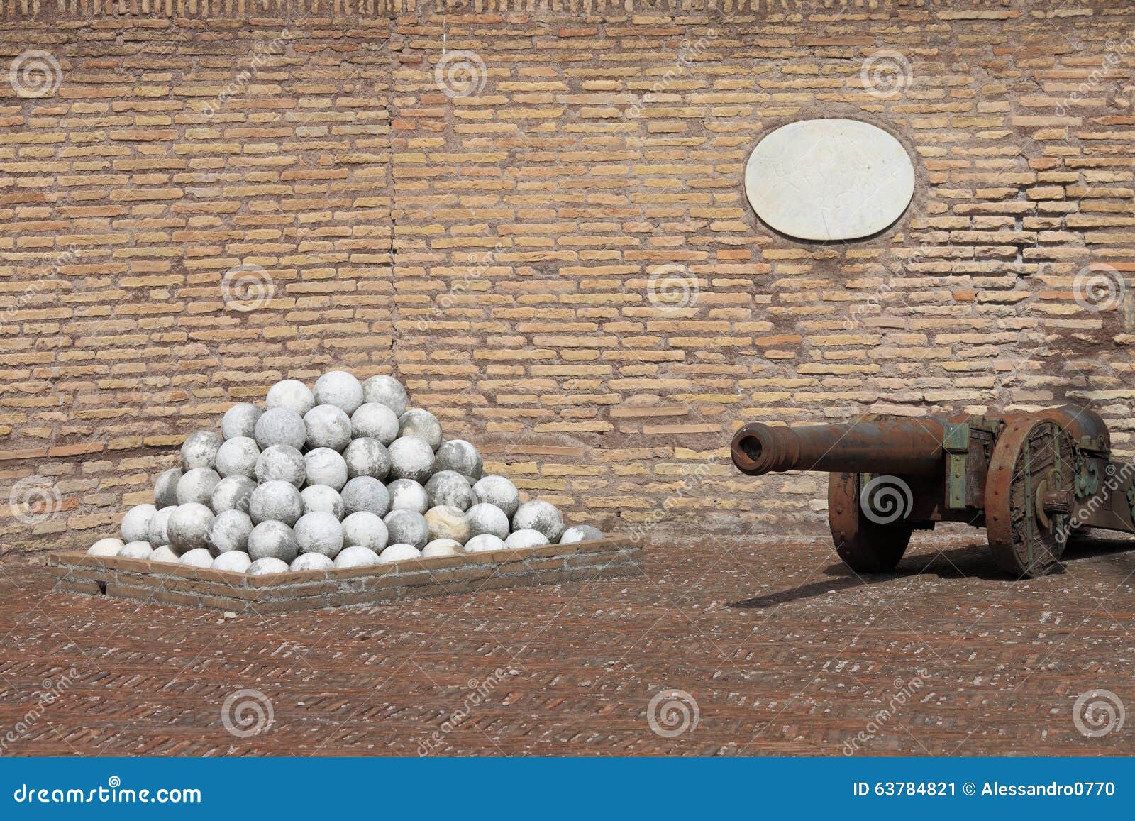 Cannon and Stone Cannonballs Stock Image - Image of fire, antique: 63784821