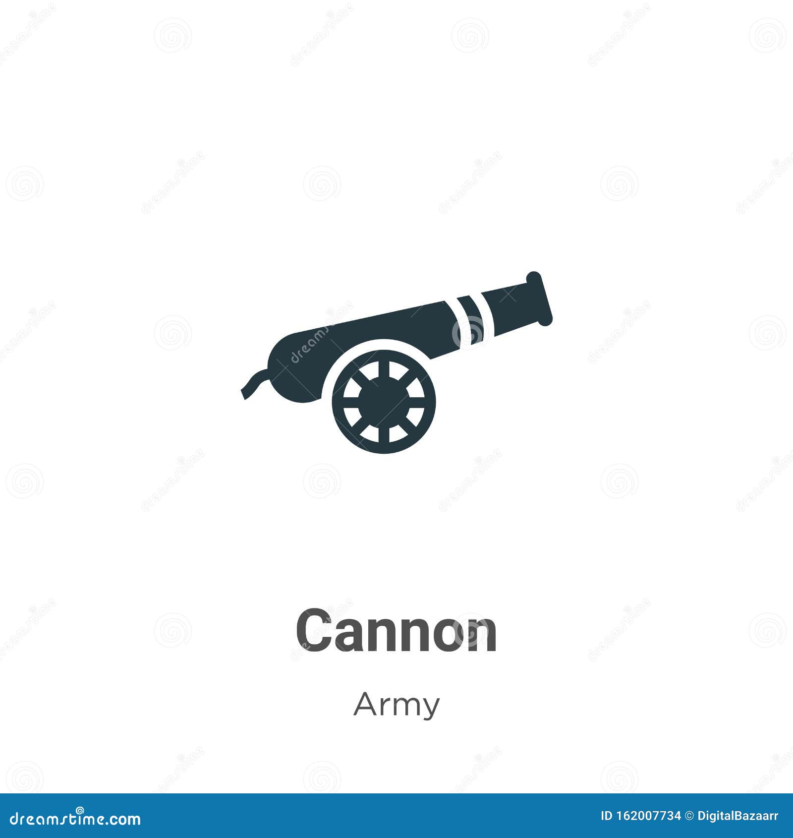 Cannon Vector Icon on White Background. Flat Vector Cannon Icon Symbol ...