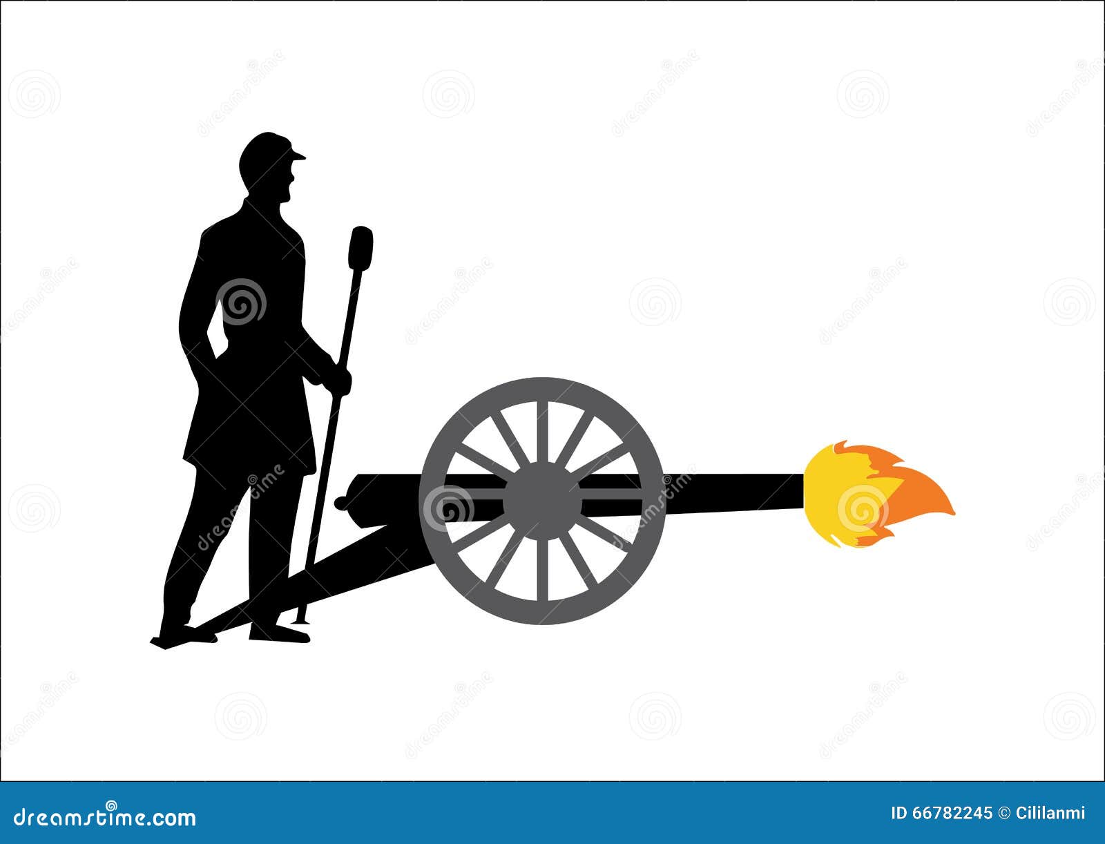Cannon stock vector. Illustration of fire, cannon, vector - 66782245