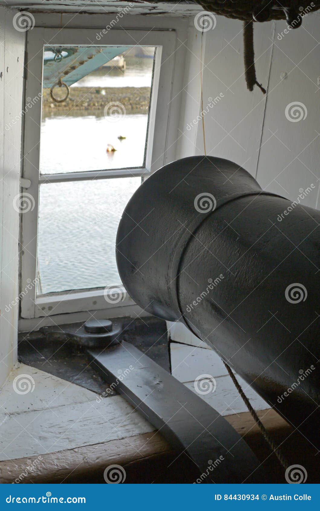 Cannon in Window/port on HMS Warrior Editorial Stock Image - Image of ...