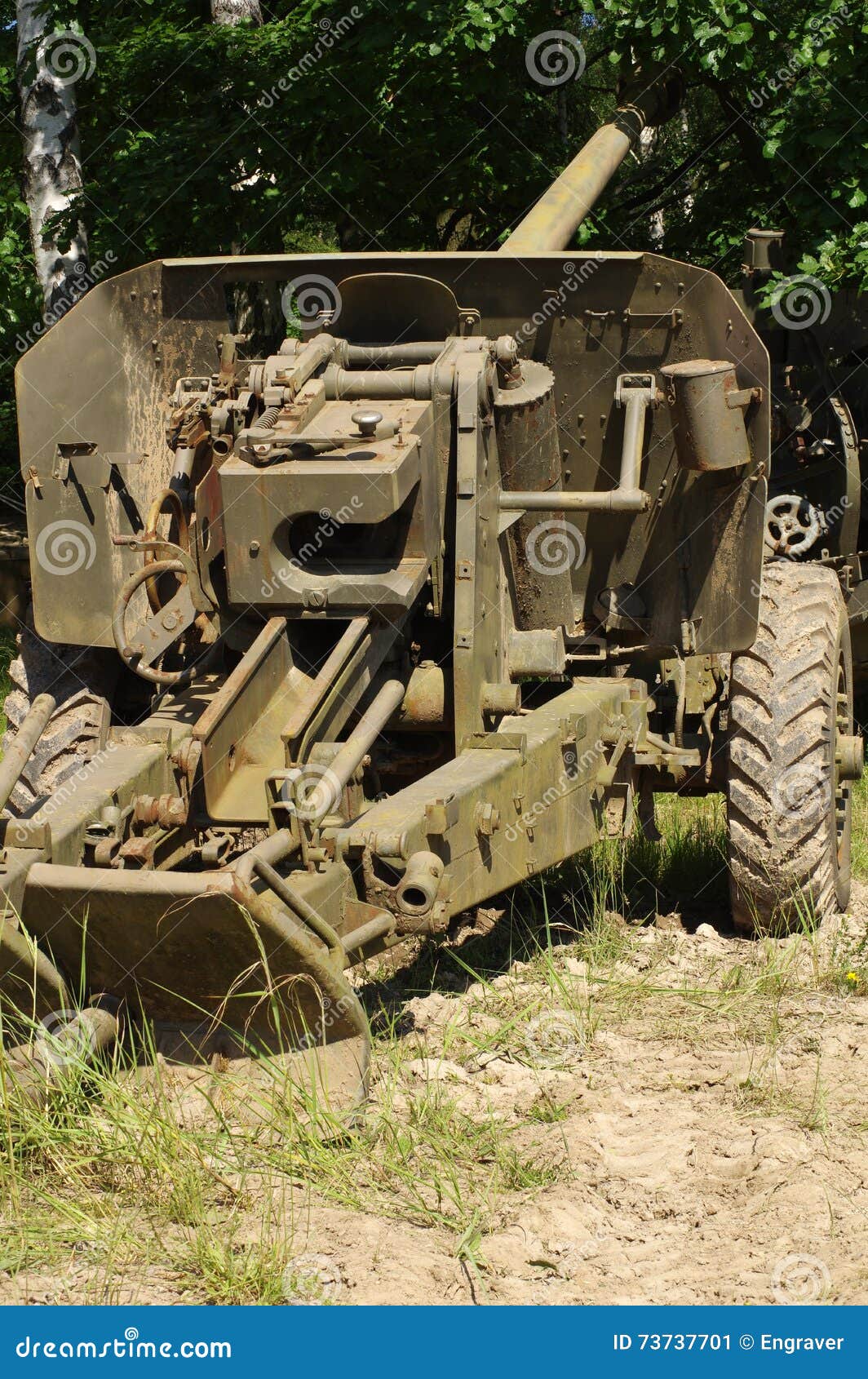 Cannon from World War II stock image. Image of reliability - 73737701