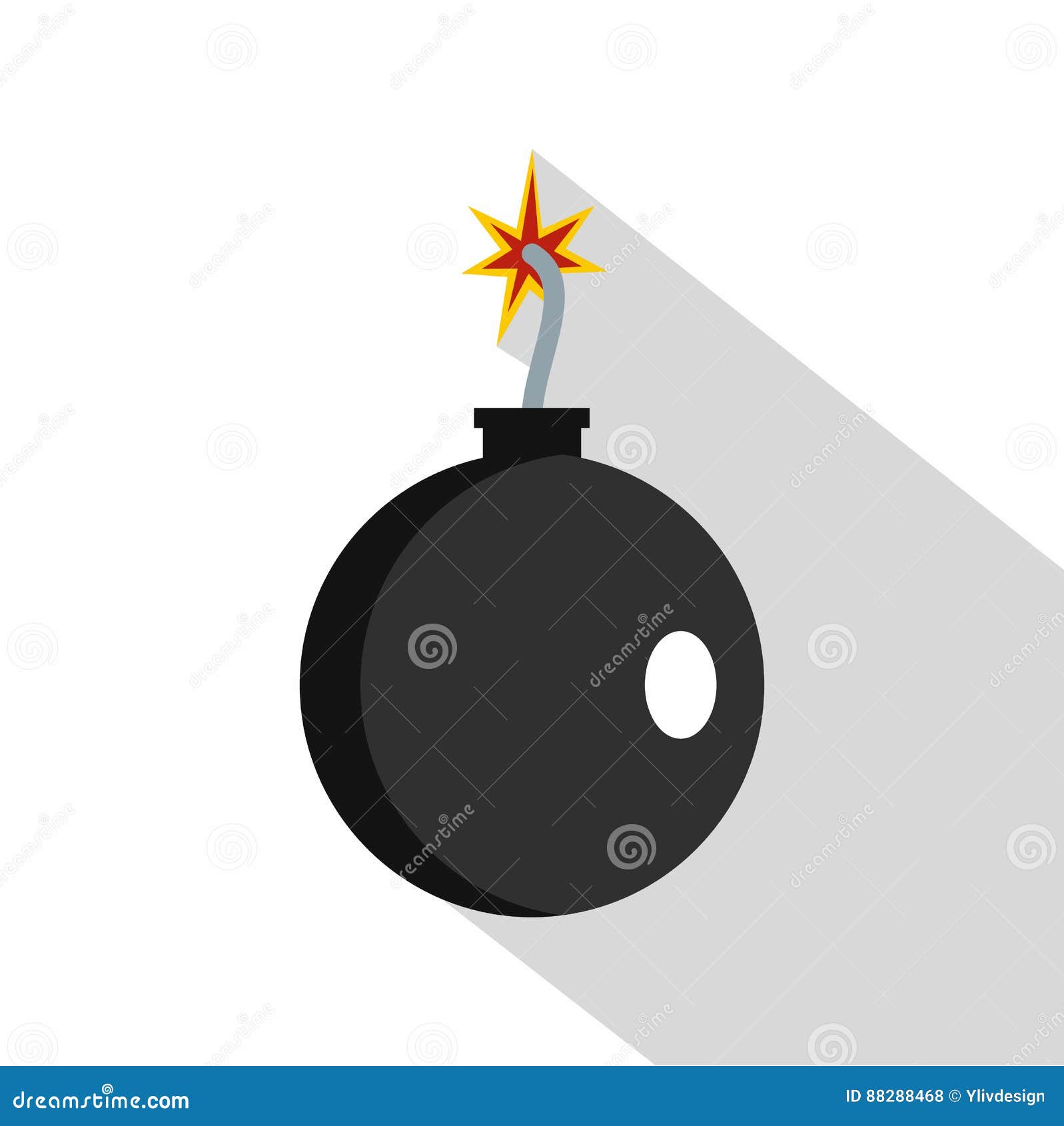 Cannonball Icon, Flat Style Stock Vector - Illustration of bomb ...
