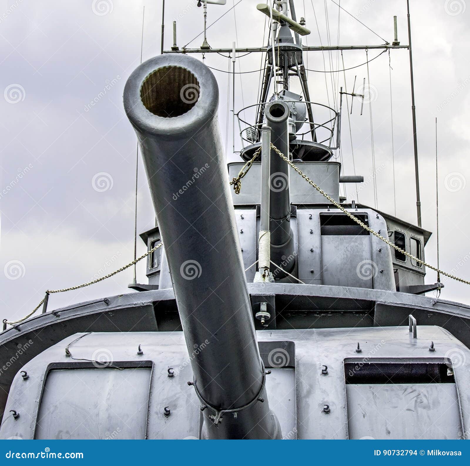 Cannons on the ship stock photo. Image of museum, army - 90732794