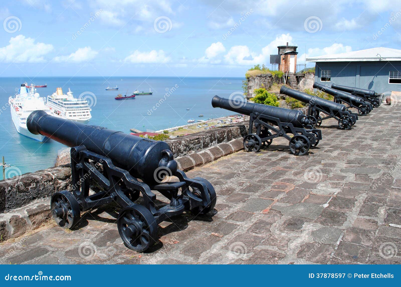 Cannons in St George S Fort Stock Image - Image of tropical, warfare ...