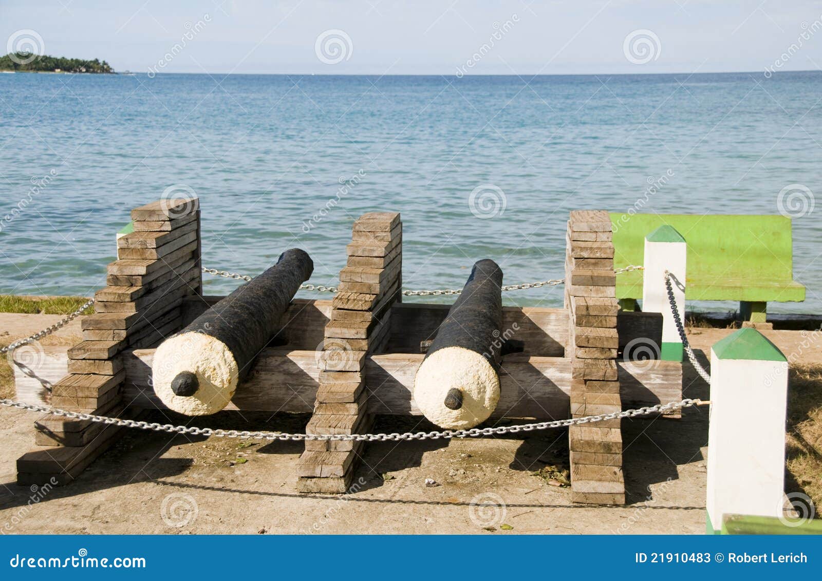 Cannons Waterfront Harbor Brig Bay Corn Island Stock Image - Image of ...