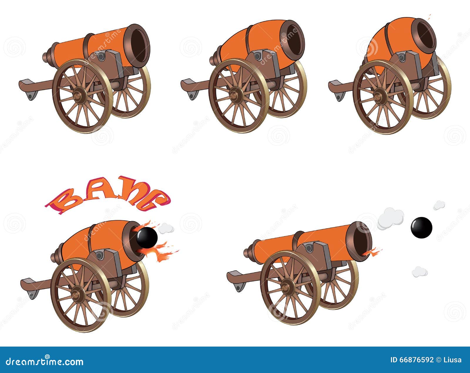 Various Guns Cartoon Vector | CartoonDealer.com #5004717