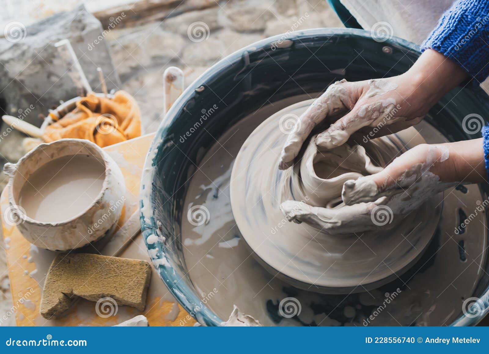 Cannot Create a Clay Pot on a Potter`s Wheel Stock Photo - Image of ...