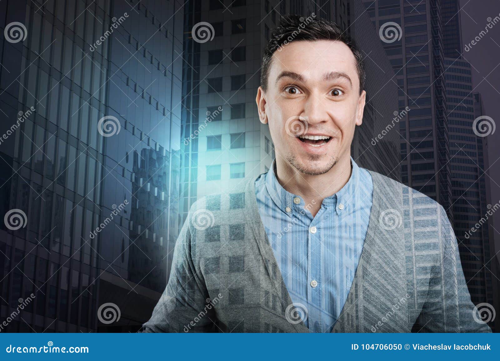 Positive Minded Young Man Getting Excited Stock Photo - Image of ...