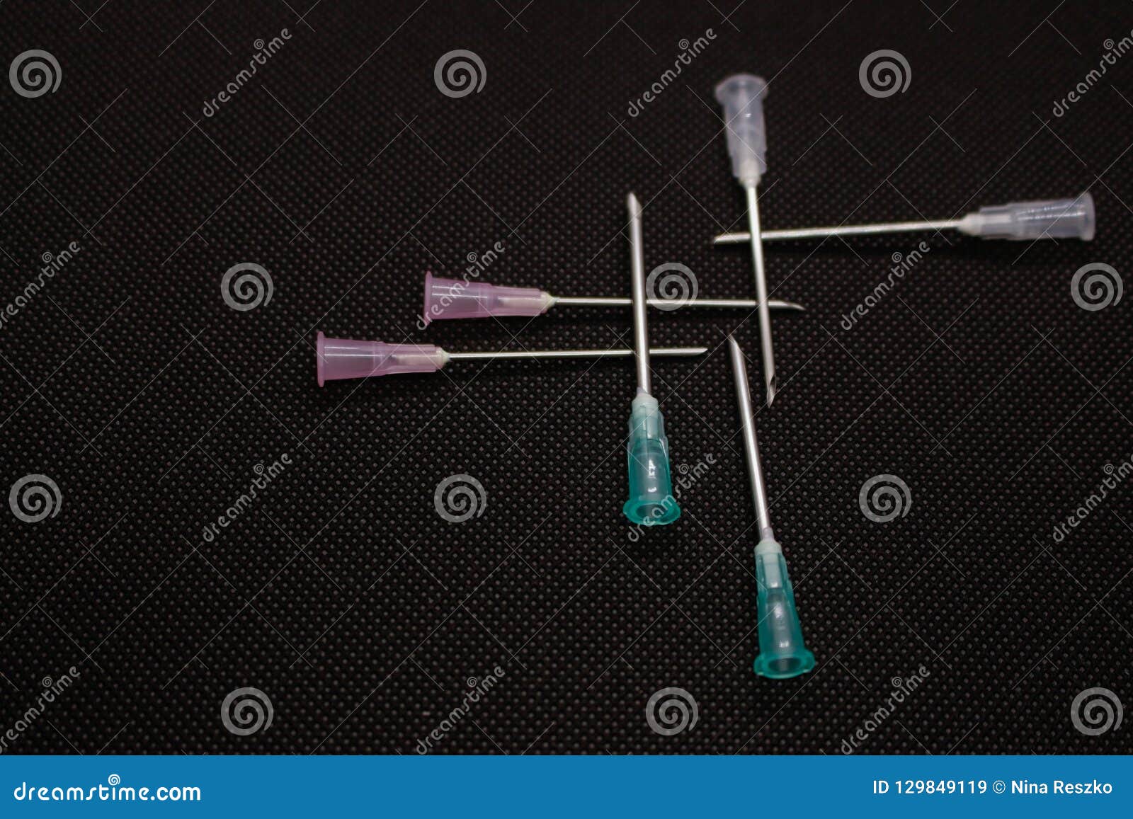 Cannula on Black Background. Medical Needle. Macro Shot Stock Image ...