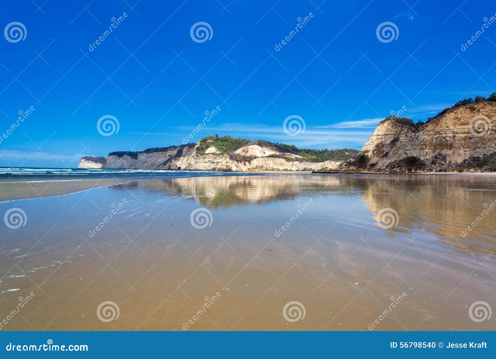Canoa Beach Wide Angle stock photo. Image of shore, cliff - 56798540