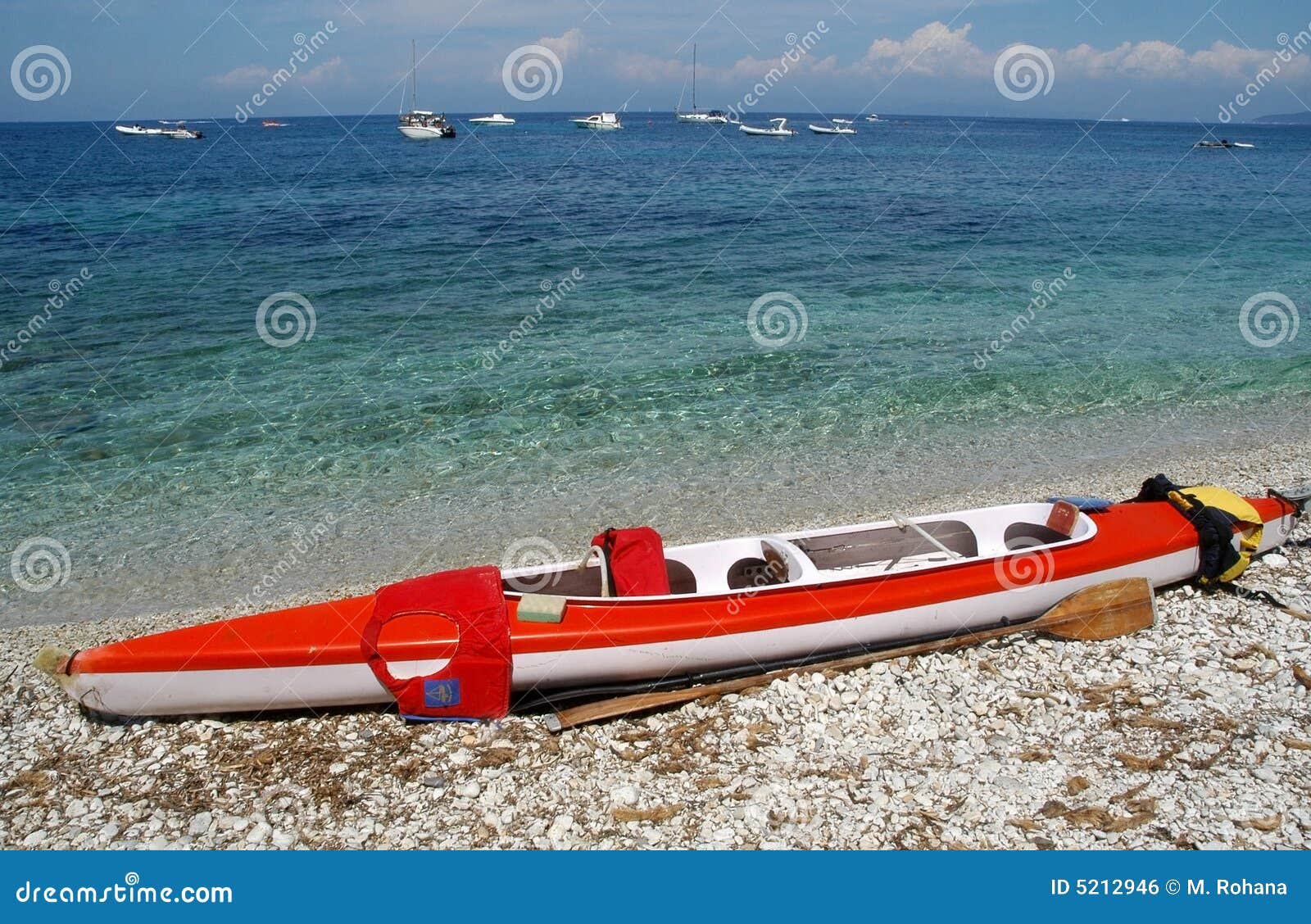 Canoe on the beach stock photo. Image of limpid, canoe - 5212946