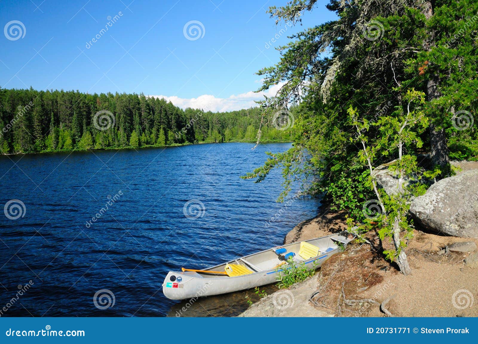 Canoe in Camp in the Boundary Waters Stock Image - Image of country ...