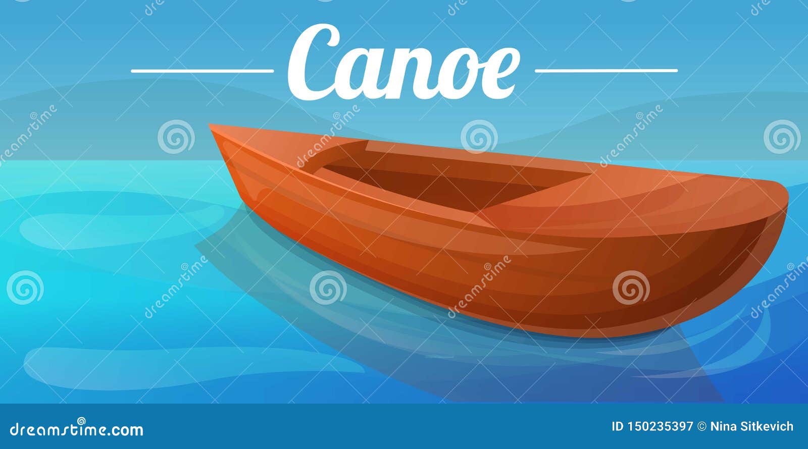 Canoe Concept Banner, Cartoon Style Stock Vector - Illustration of ...