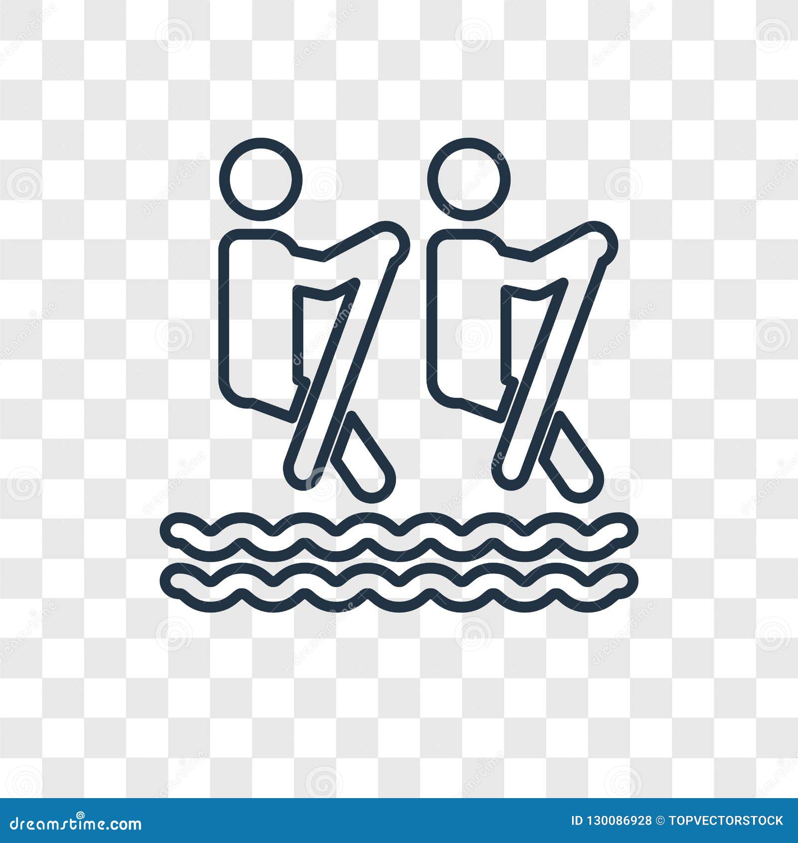 Canoe Concept Vector Linear Icon Isolated on Transparent Background ...