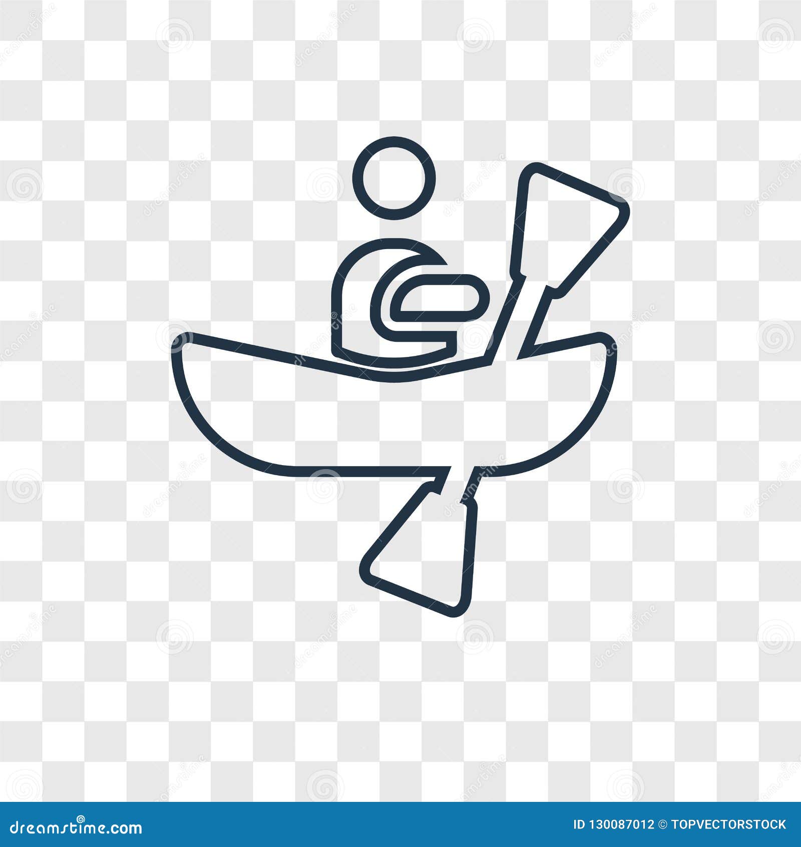 Canoe Concept Vector Linear Icon Isolated on Transparent Background ...