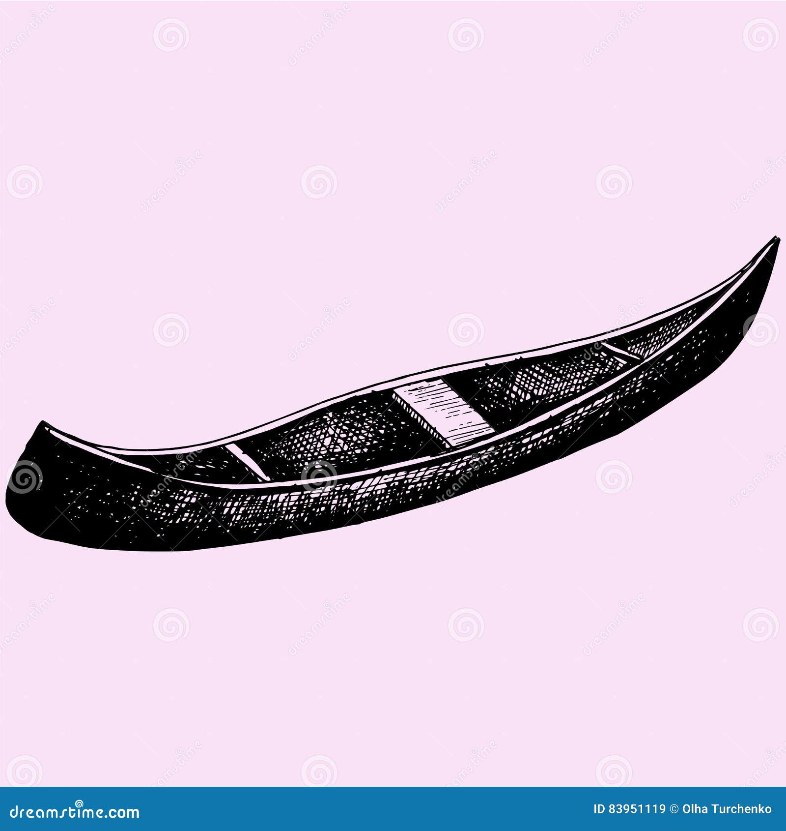Canoe doodle stock vector. Illustration of outline, freehand - 83951119
