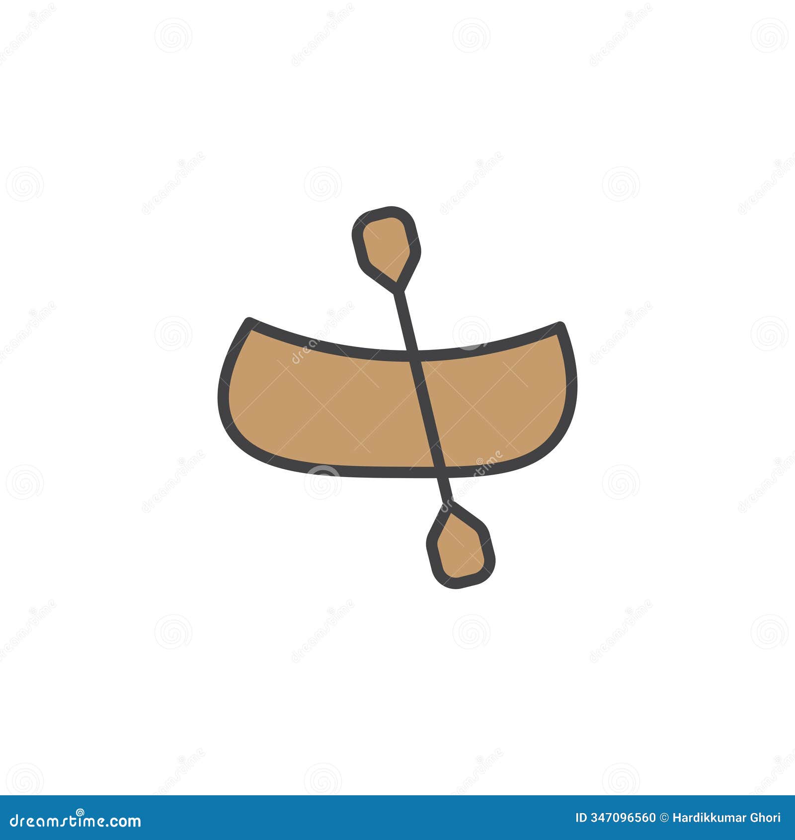 Canoe Icon in Colored Version Stock Illustration - Illustration of ...