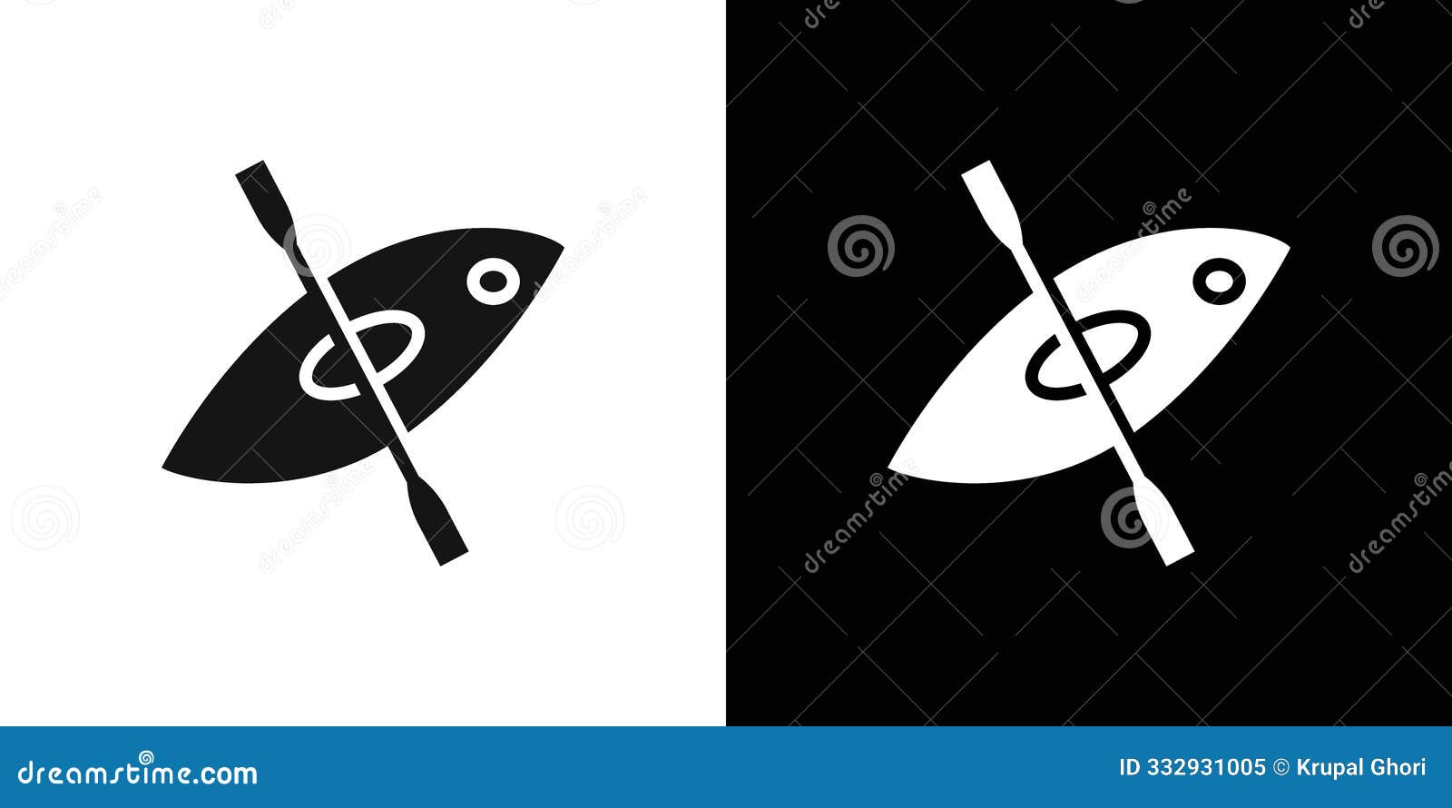 Canoe Icon Or Logo In Pastel Color Cartoon Vector | CartoonDealer.com ...