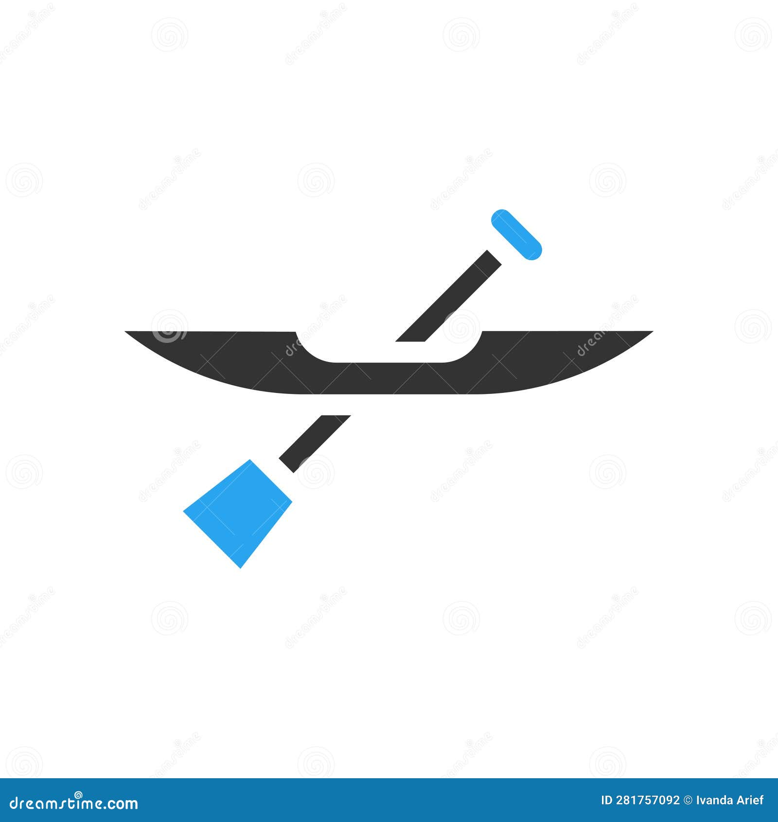Canoe Icon Solid Blue Black Colour Sport Symbol Illustration Stock ...