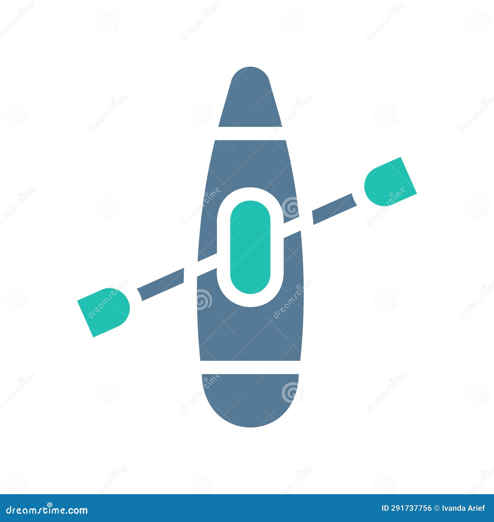 Canoe Icon Solid Green Light Grey Sport Symbol Illustration Stock ...