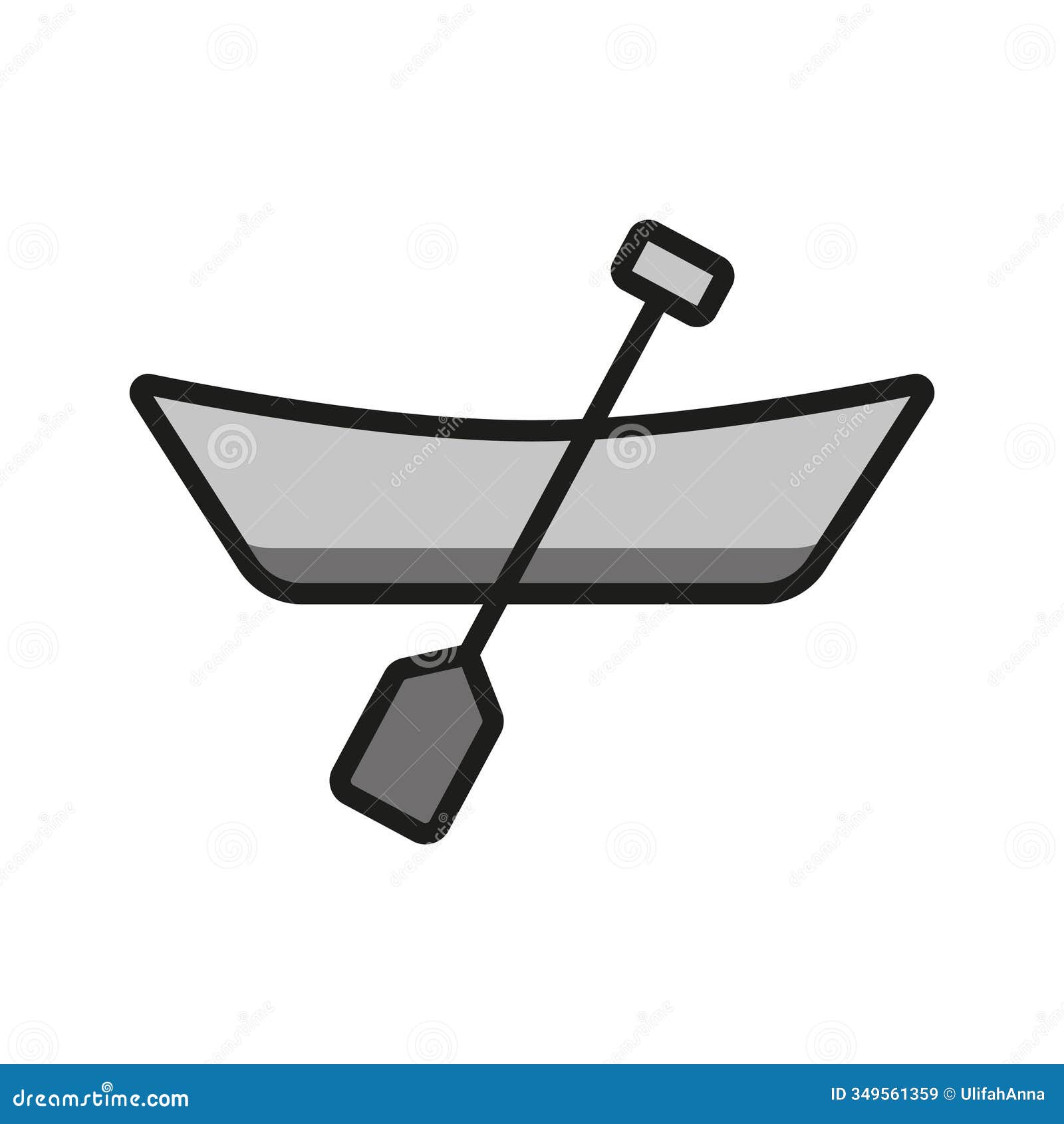 Canoe Icon Black And White Vector Outline Sign | CartoonDealer.com #330233521