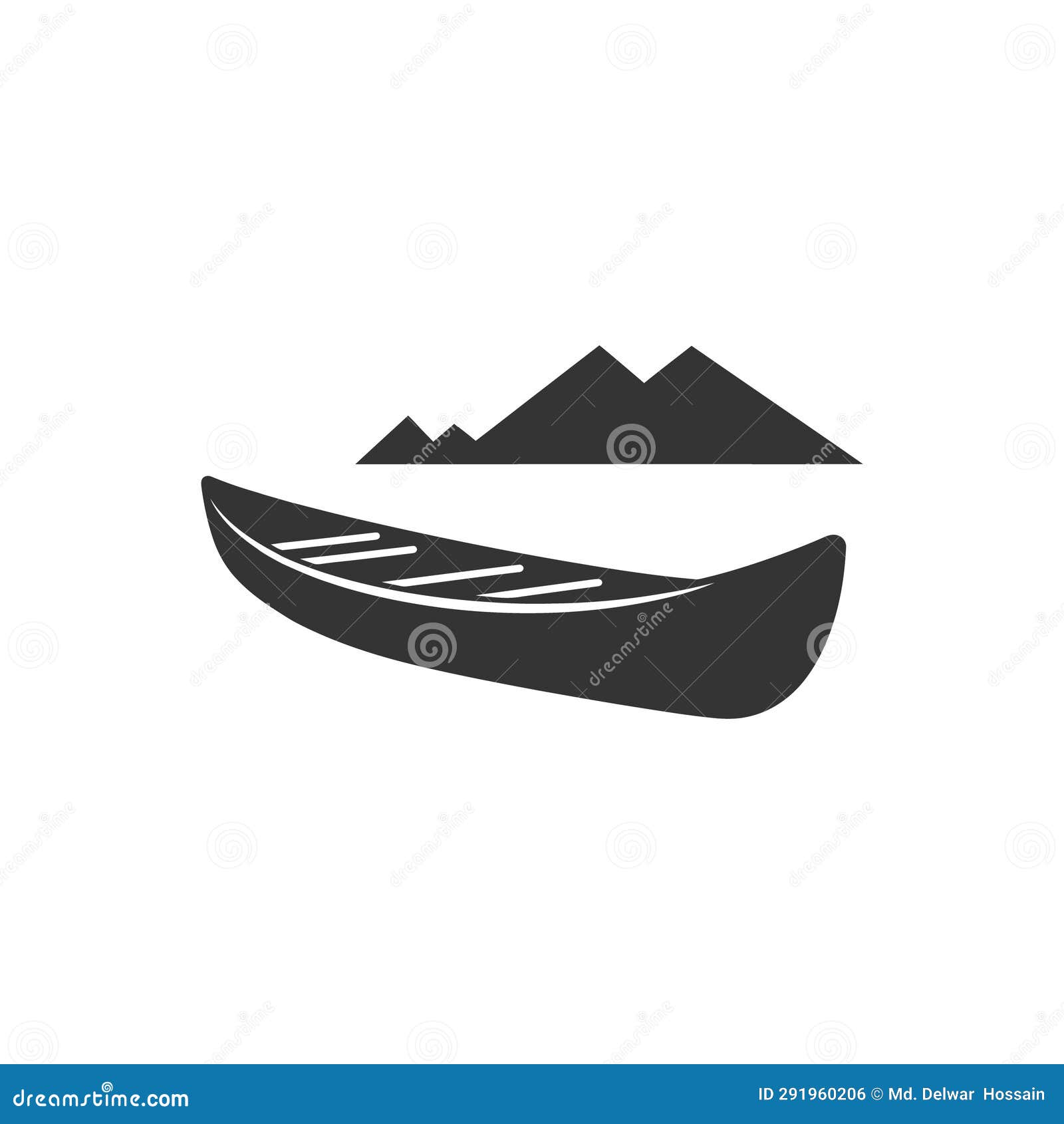 Canoe icon stock illustration. Illustration of sign - 291960206