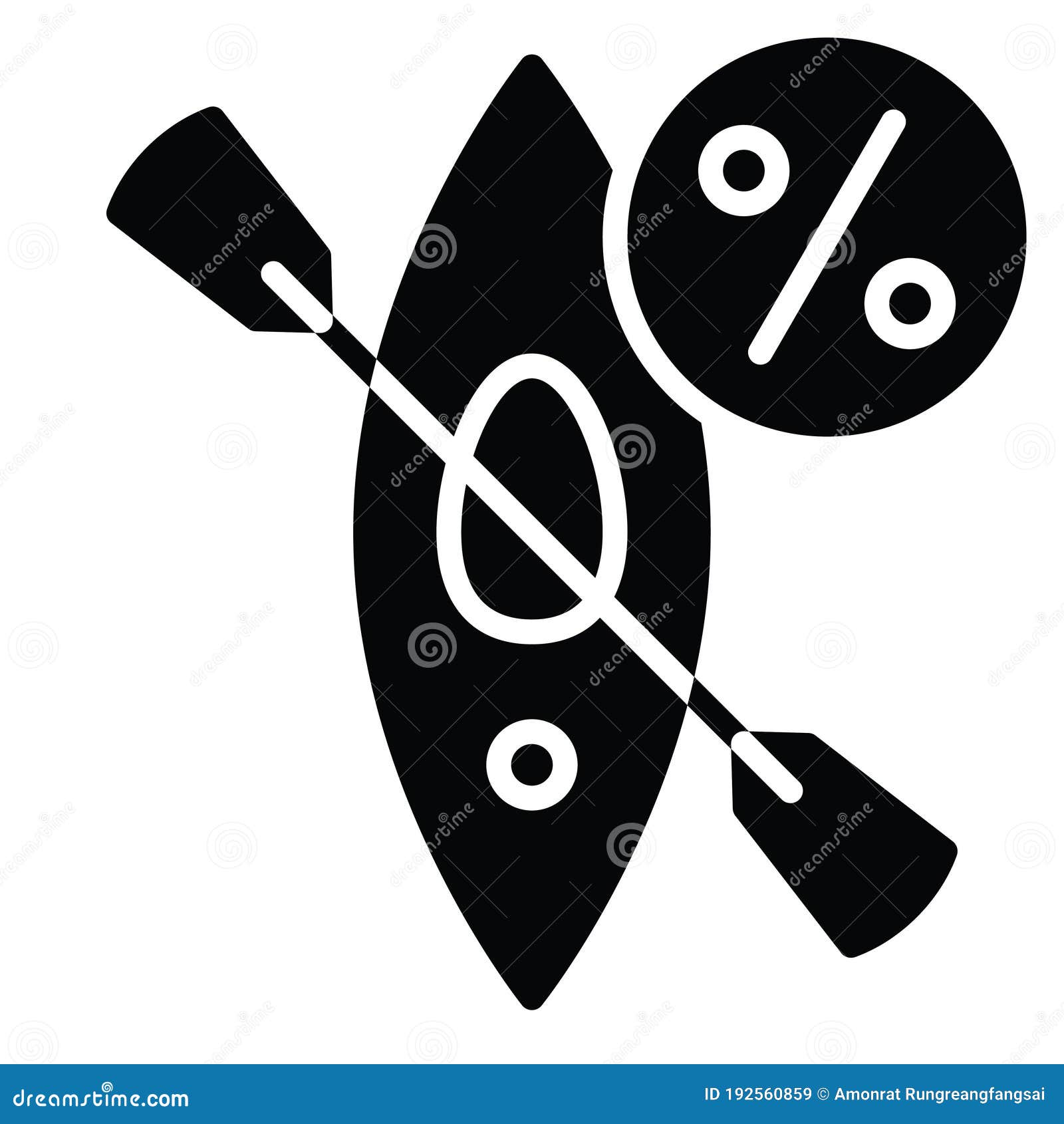 Canoe or Kayak Icon, Summer Sale Related Vector Stock Vector ...