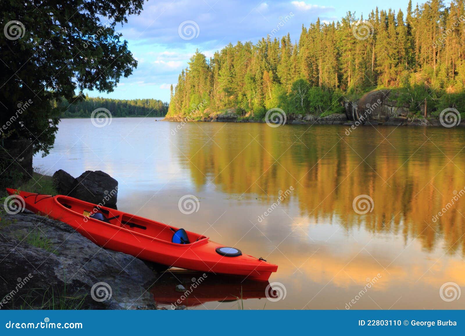 Canoe at the lake stock photo. Image of river, canoeing - 22803110