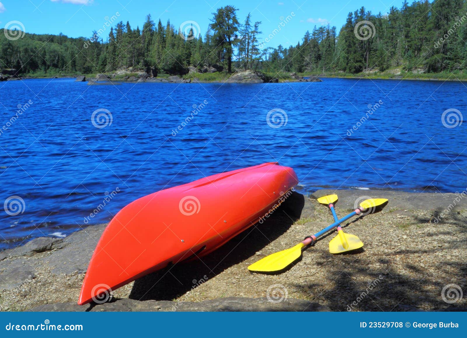 Canoe at the lake stock photo. Image of leisure, paddle - 23529708