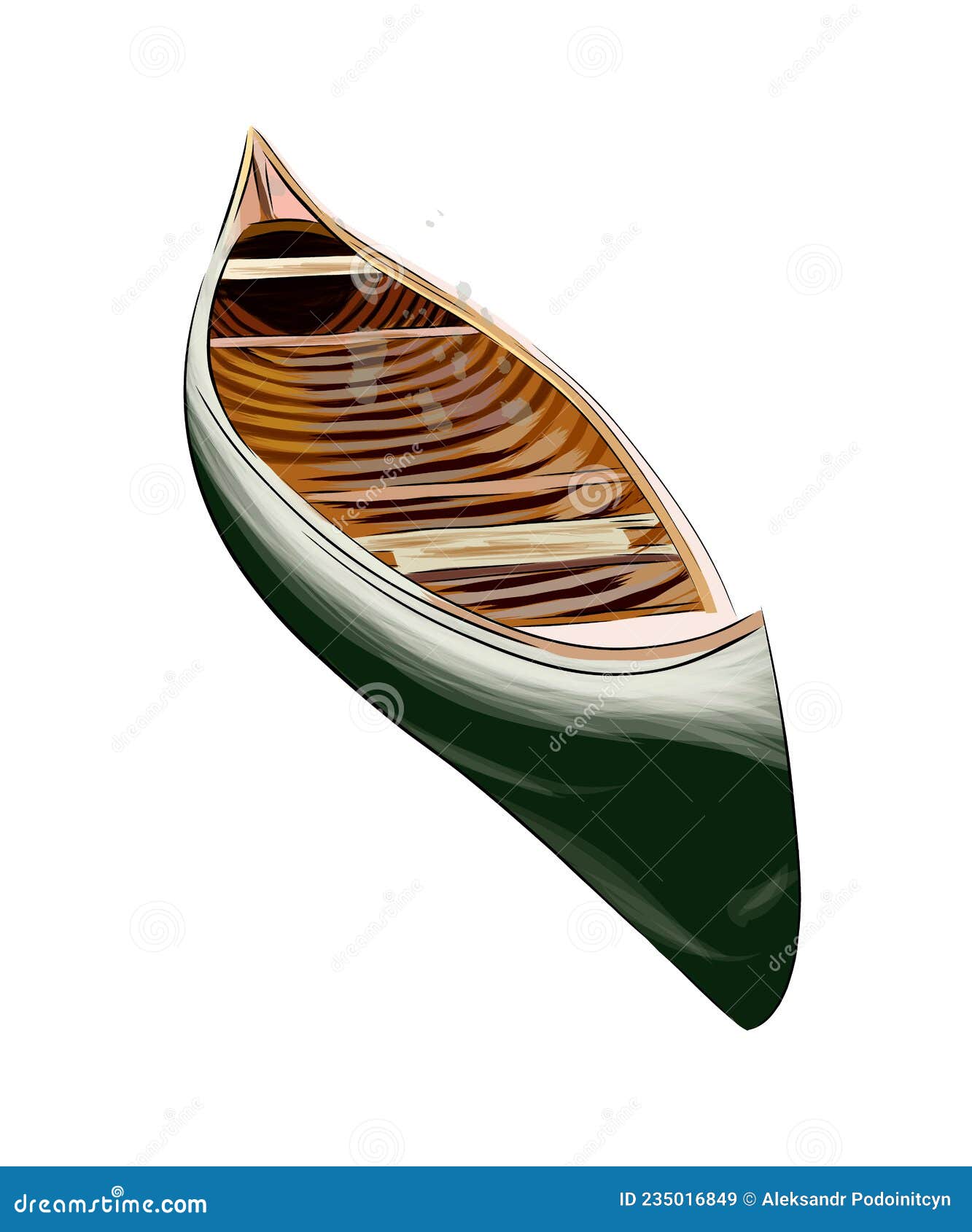 Canoe from Multicolored Paints. Splash of Watercolor, Colored Drawing ...